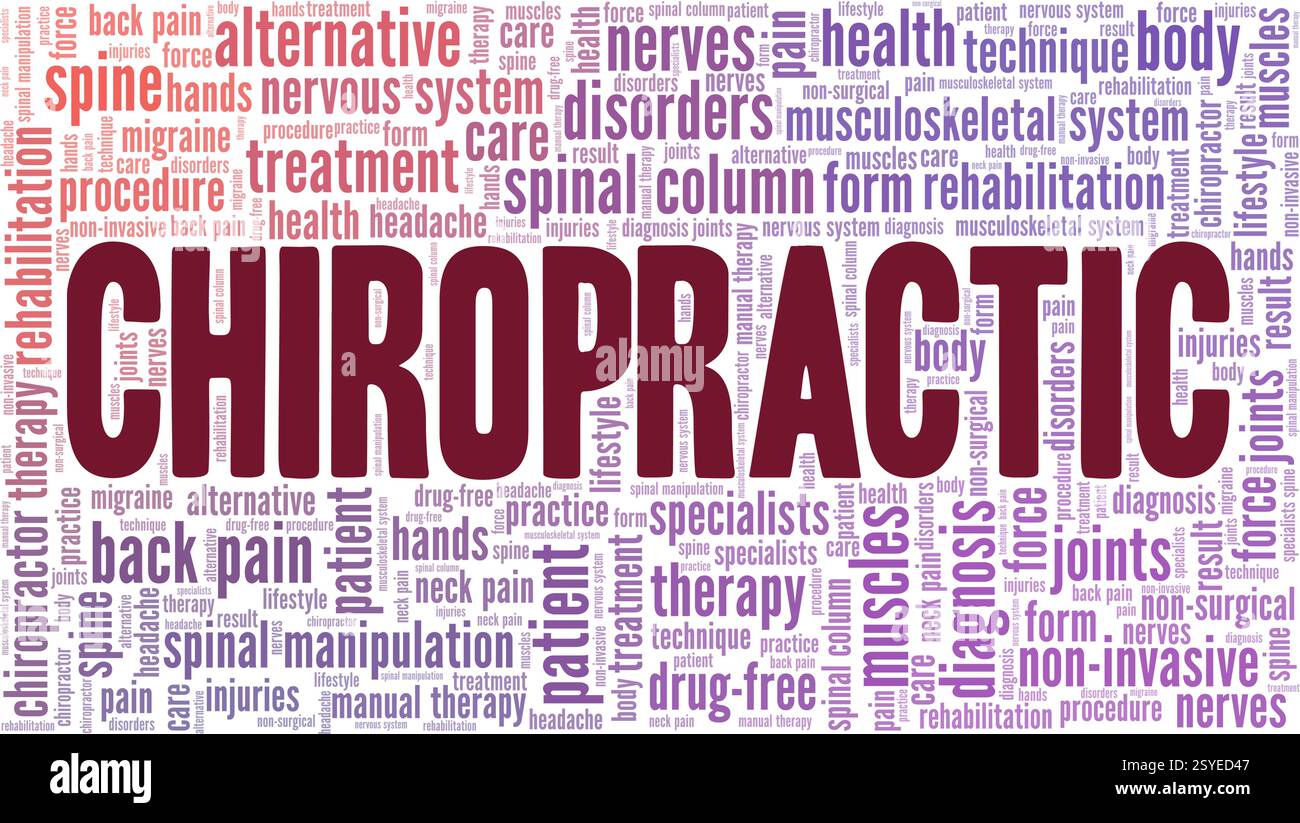 Chiropractic vector illustration word cloud isolated on a white ...