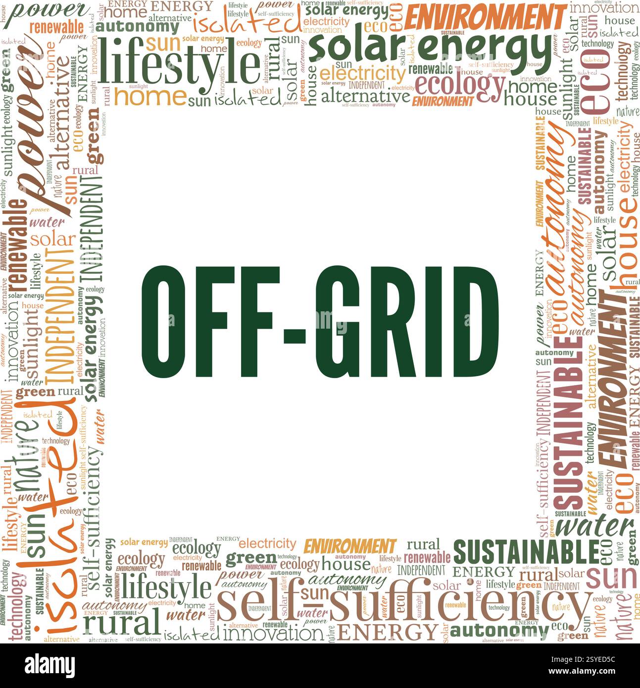 Off-grid vector illustration word cloud isolated on a white background ...