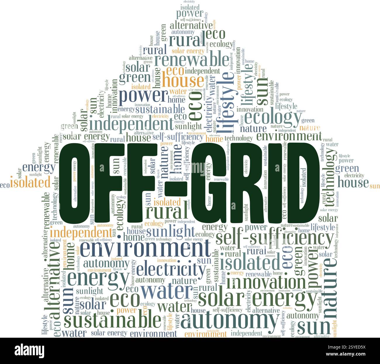 Off-grid vector illustration word cloud isolated on a white background ...