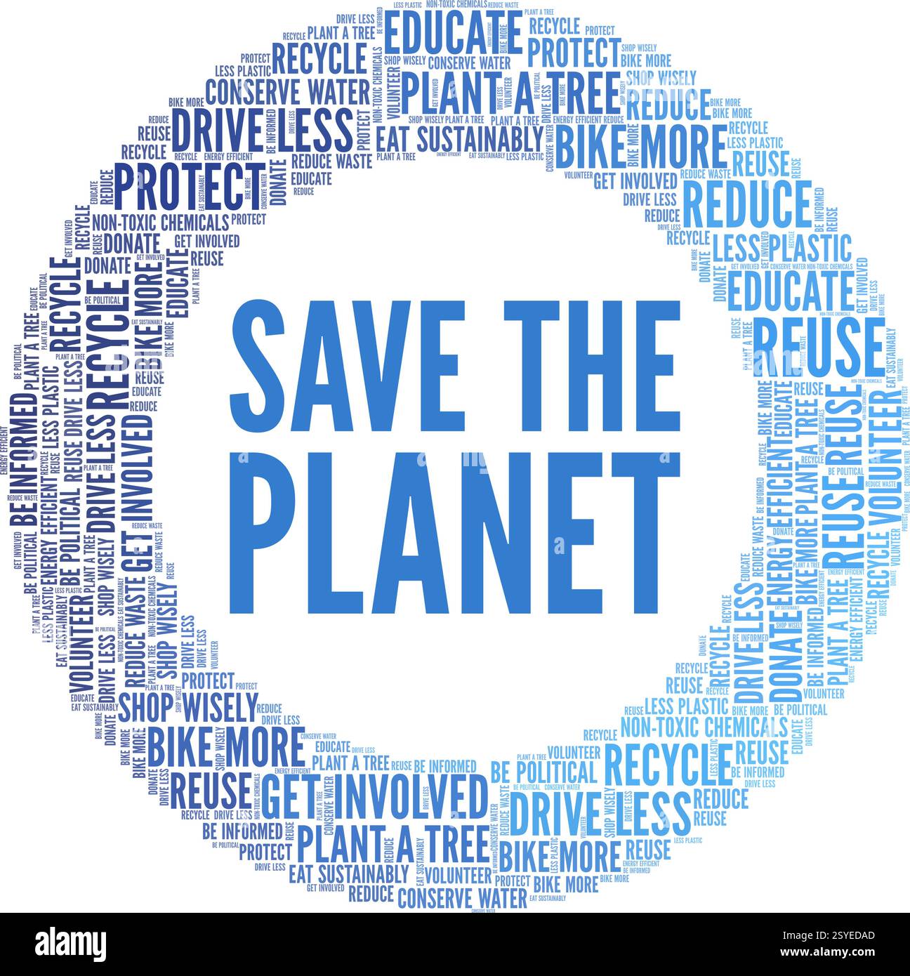 Save the Planet vector illustration word cloud isolated on a white ...