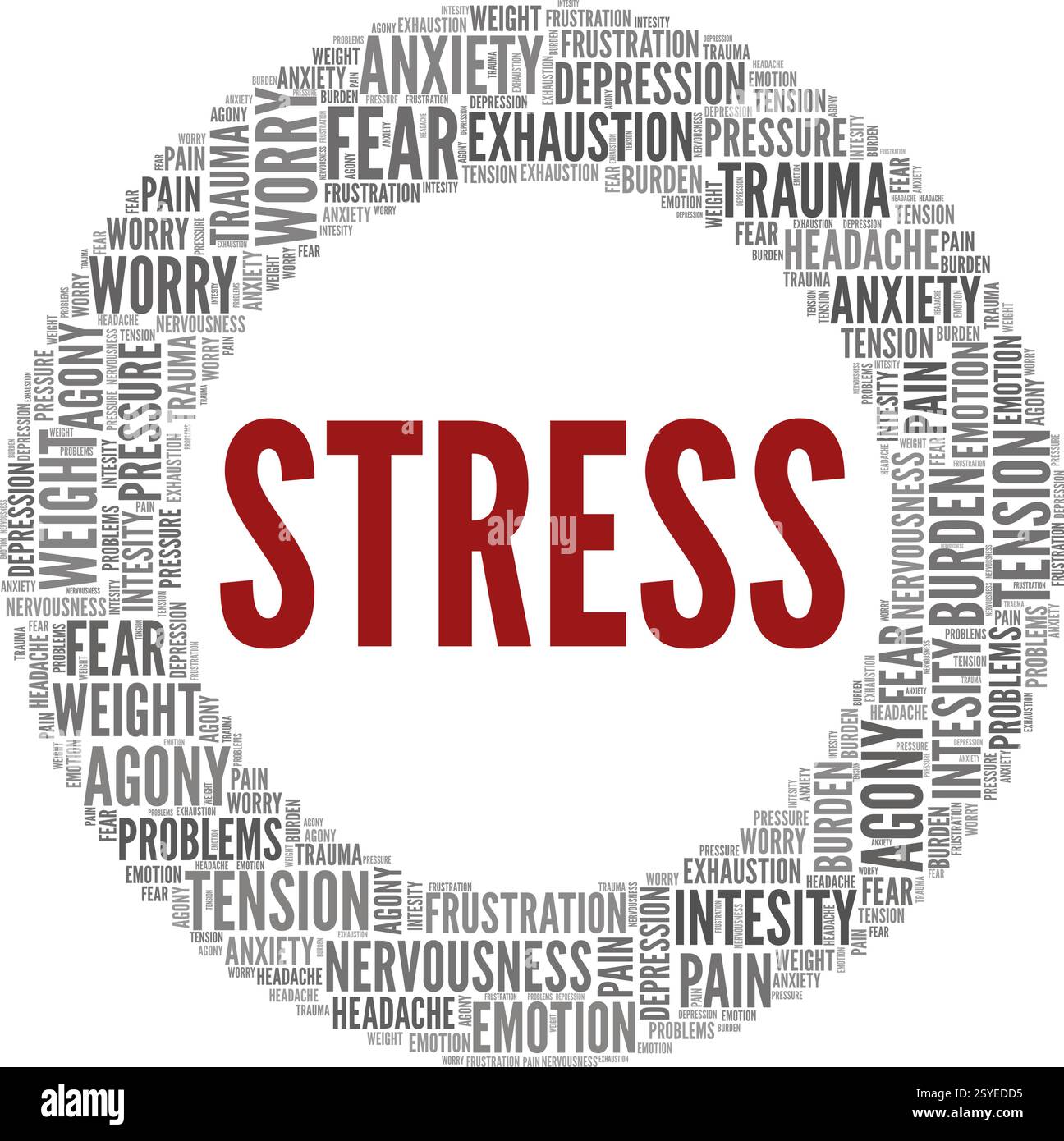 Stress vector illustration word cloud isolated on a white background ...