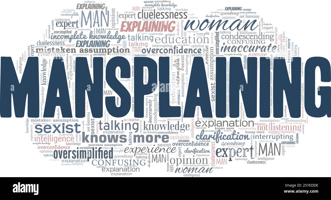 Mansplaining vector illustration word cloud isolated on a white ...