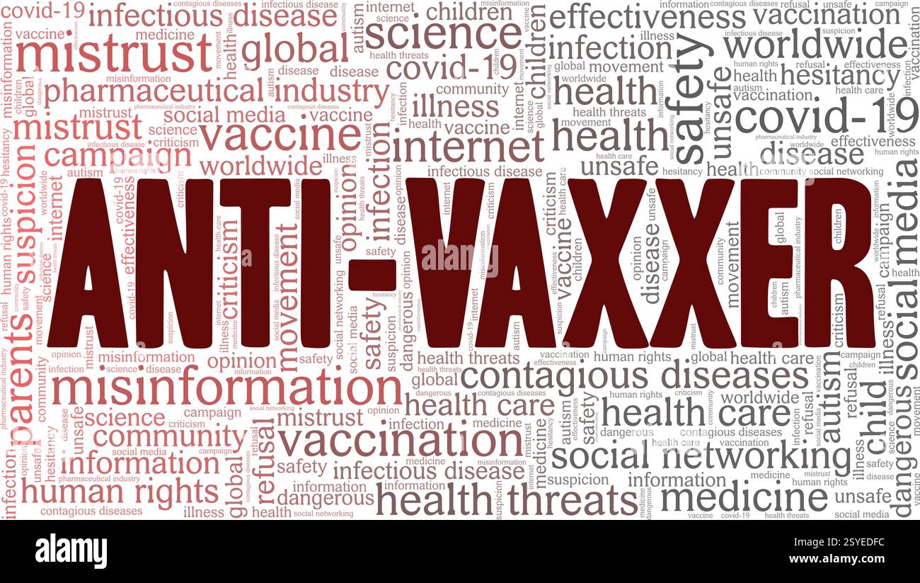 Anti-vaxxer vector illustration word cloud isolated on a white ...
