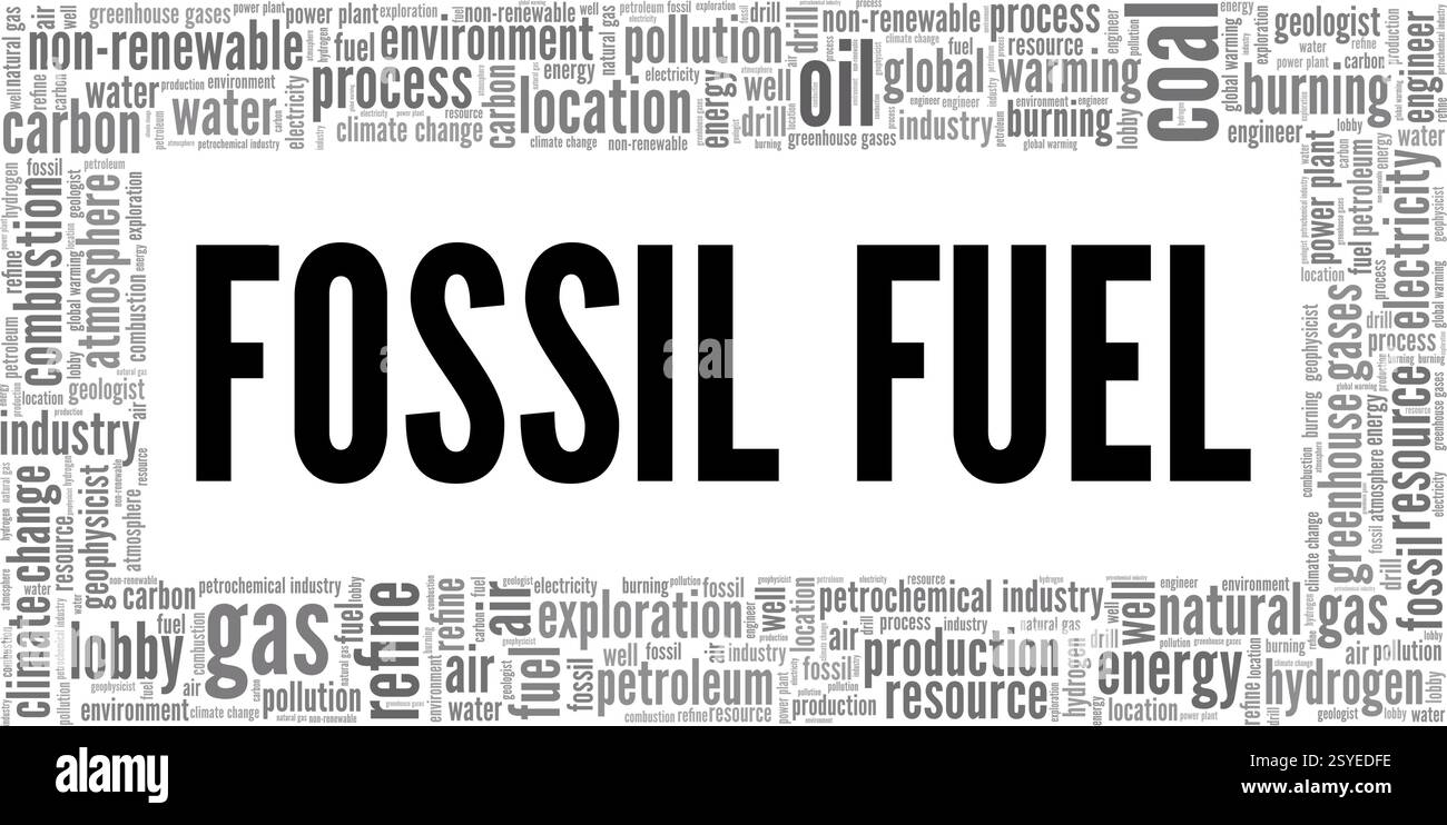 Fossil Fuel vector illustration word cloud isolated on a white ...