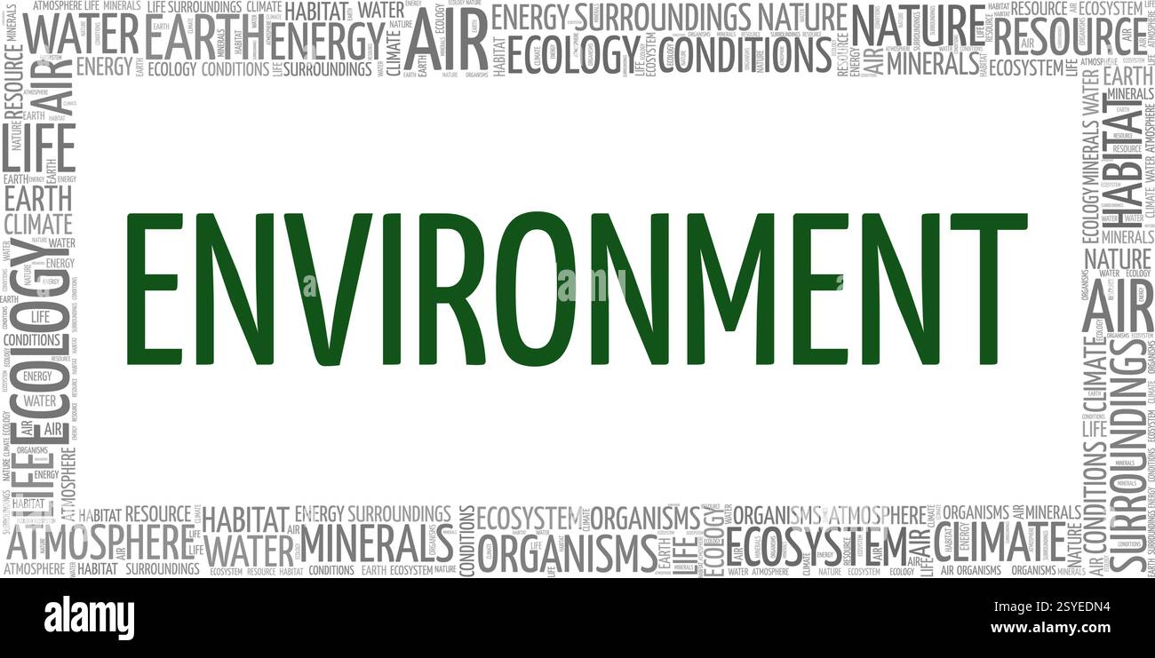Environment vector illustration word cloud isolated on a white ...