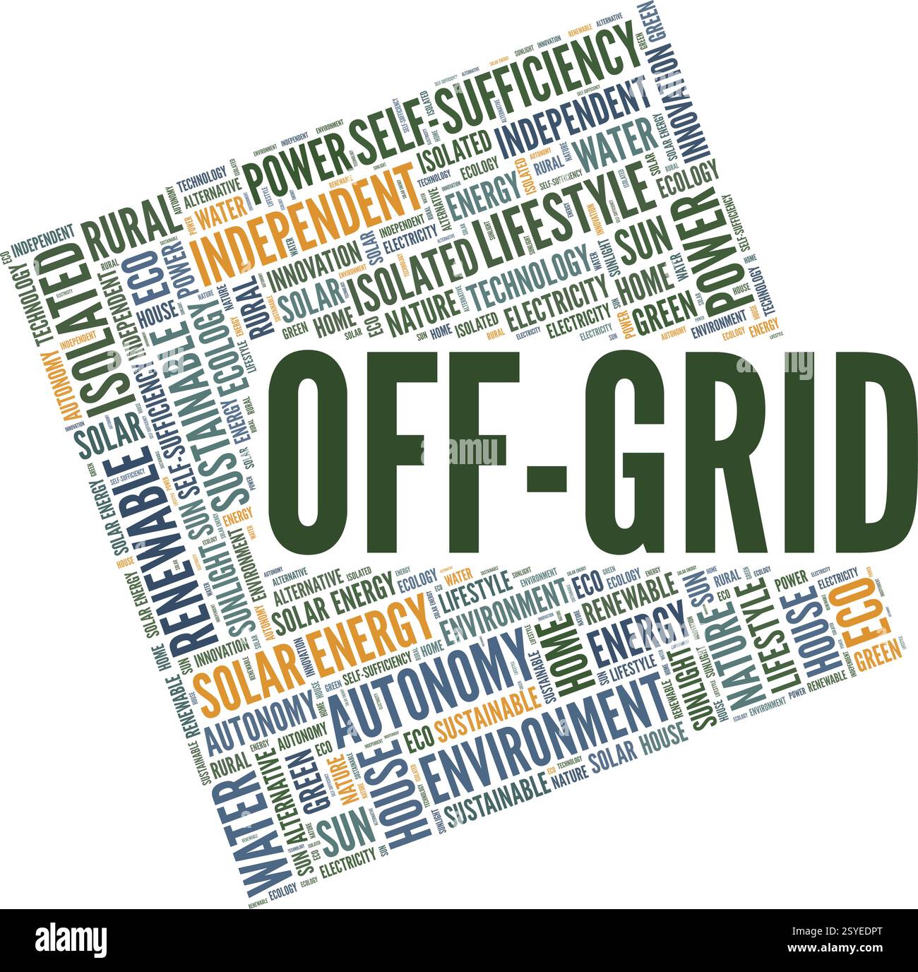 Off-grid vector illustration word cloud isolated on a white background ...