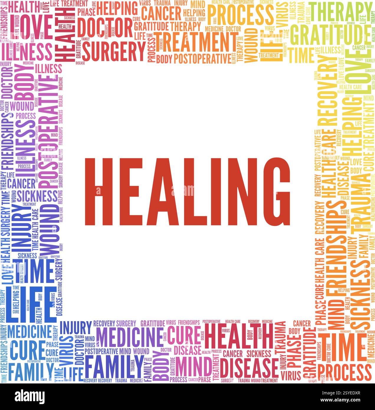 Healing vector illustration word cloud isolated on a white background ...