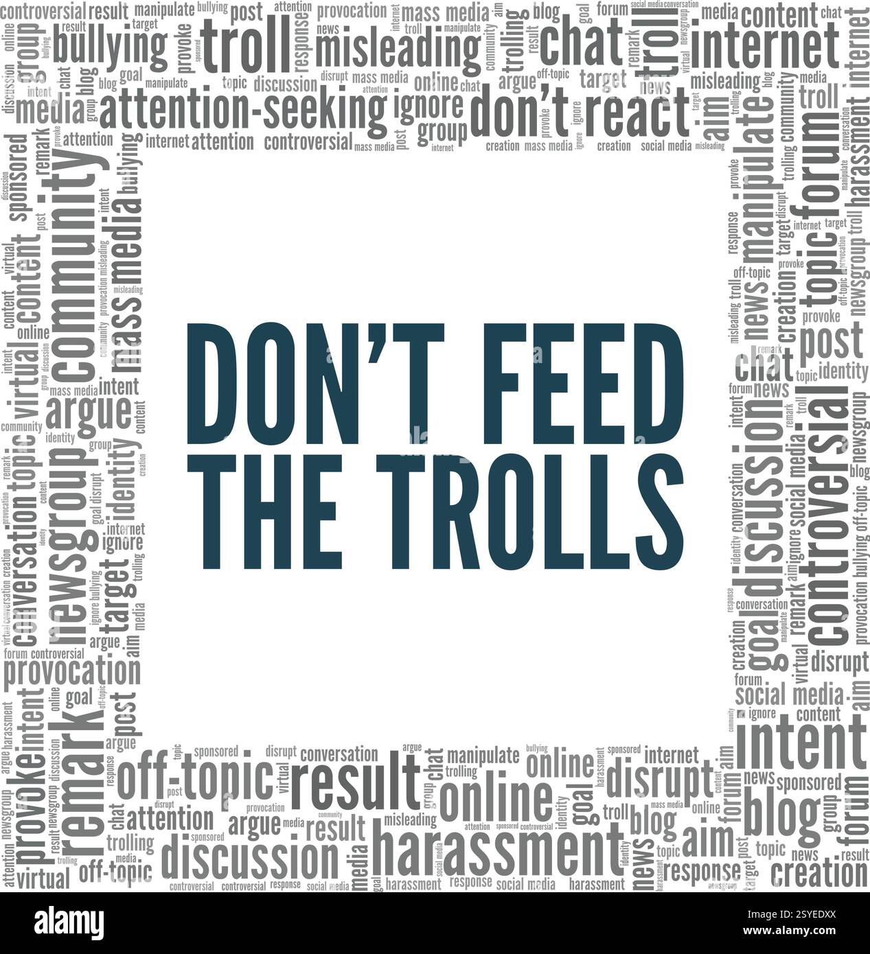 Don't Feed the Trolls vector illustration word cloud isolated on a white background Stock Vector ...
