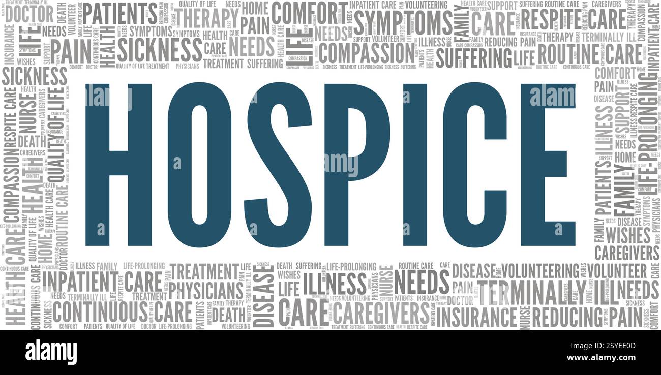 Hospice vector illustration word cloud isolated on a white background ...
