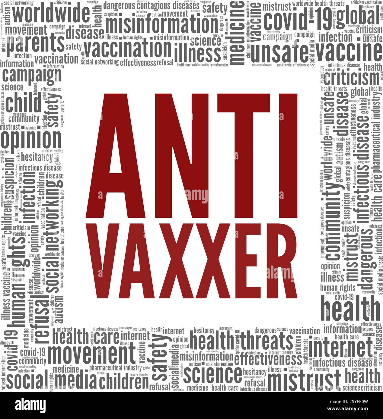 Anti-vaxxer vector illustration word cloud isolated on a white ...