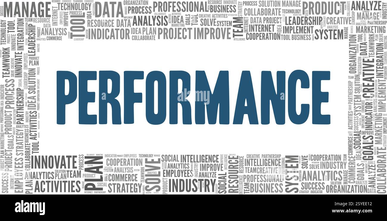 Performance vector illustration word cloud isolated on a white ...