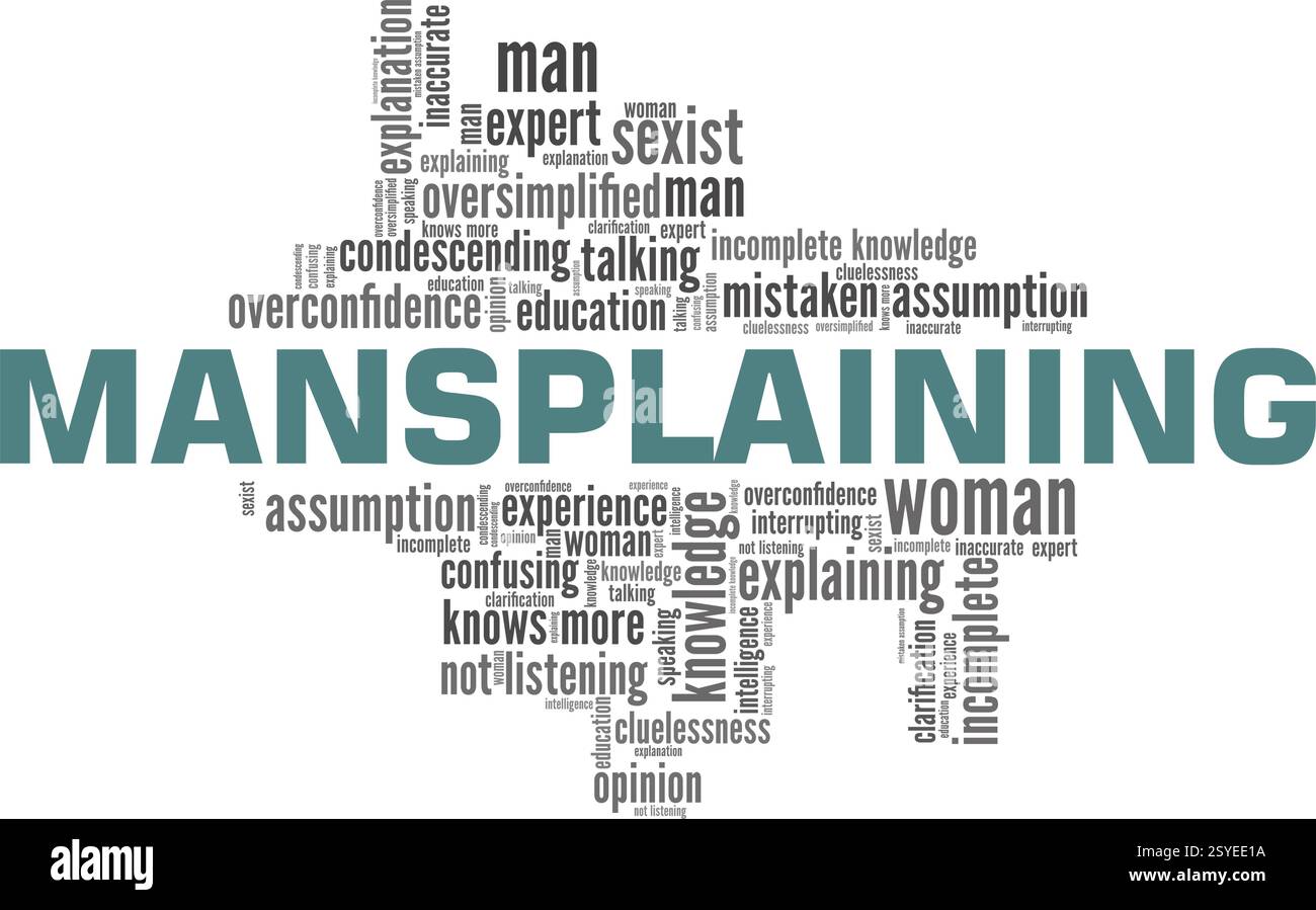 Mansplaining vector illustration word cloud isolated on a white ...