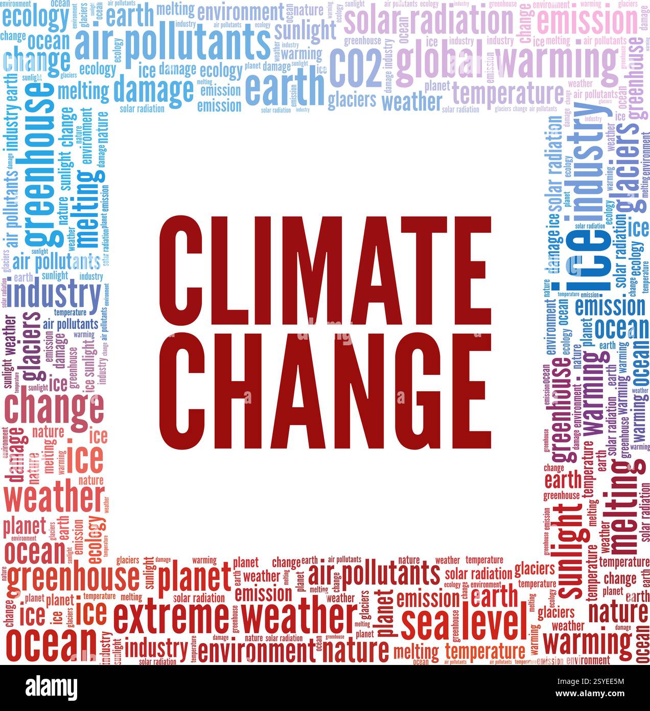 Climate Change vector illustration word cloud isolated on a white ...