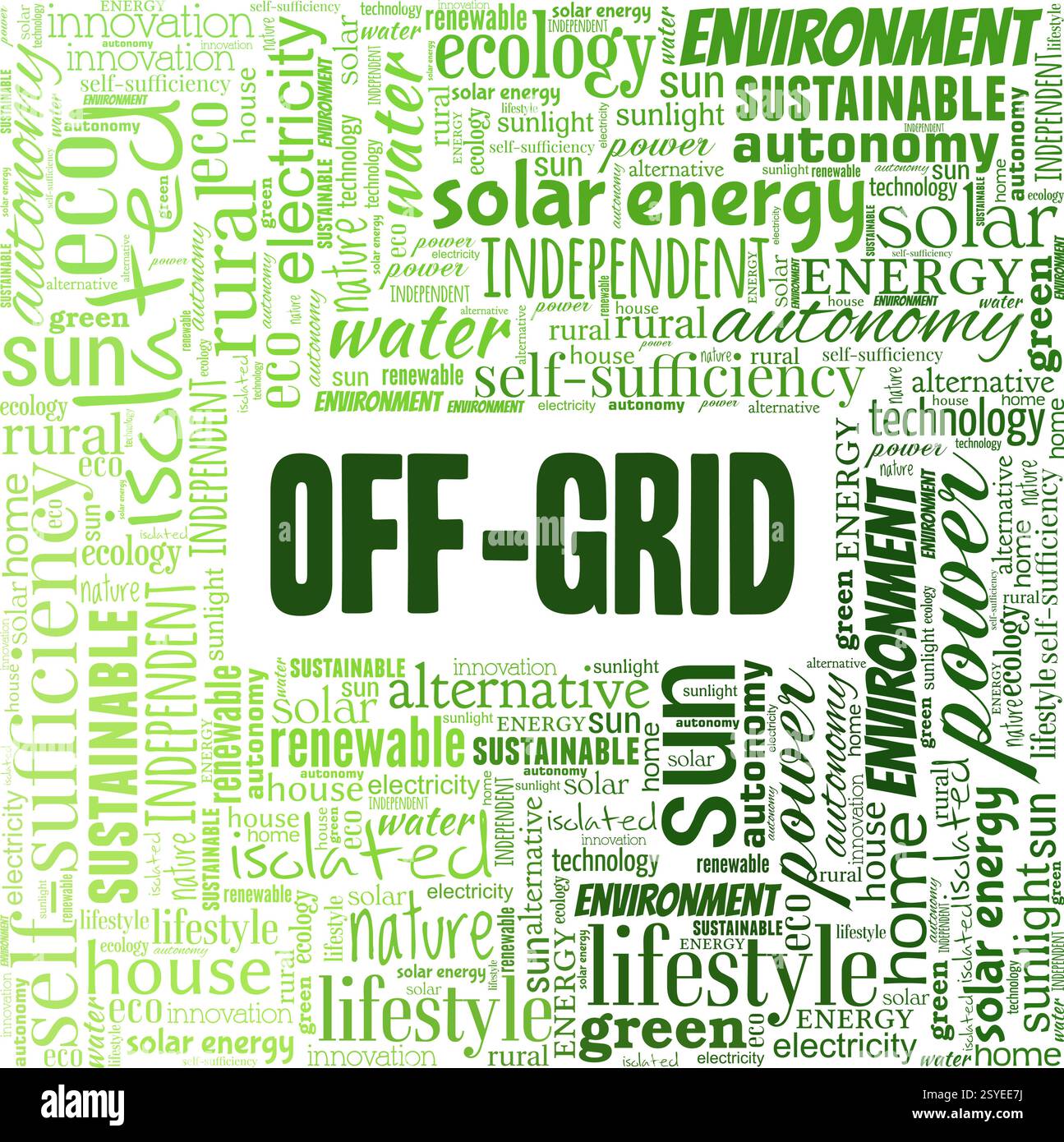 Off-grid vector illustration word cloud isolated on a white background ...