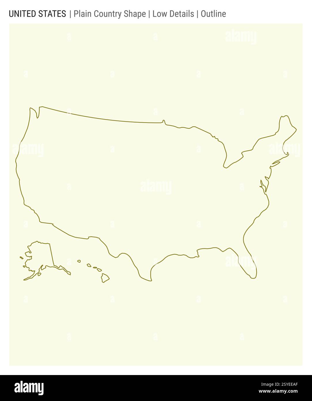 USA plain country map. Low details. Outline style. Shape of USA. Vector ...