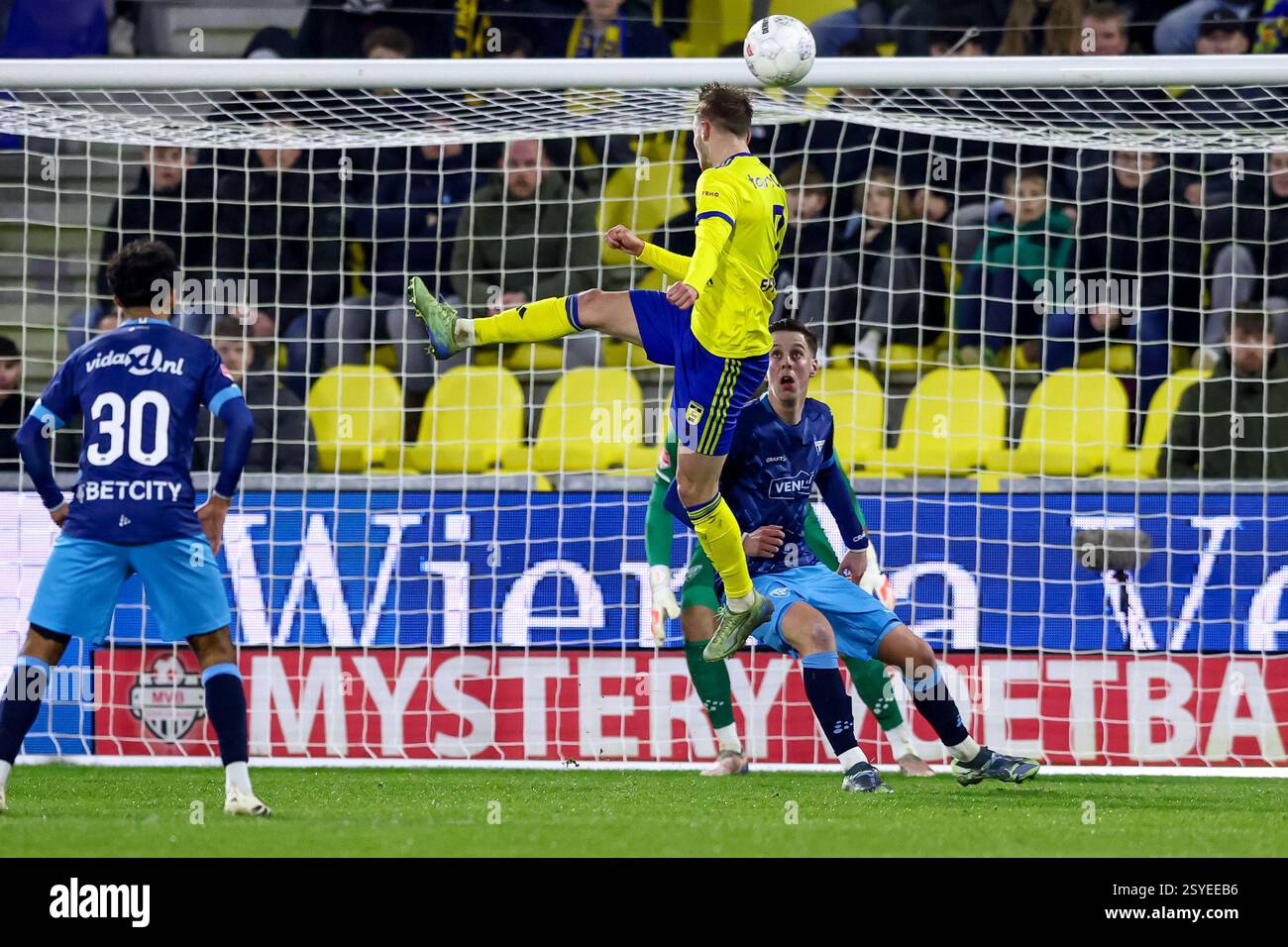LEEUWARDEN, NETHERLANDS - FEBRUARY 28: Remco Balk of SC Cambuur scores ...