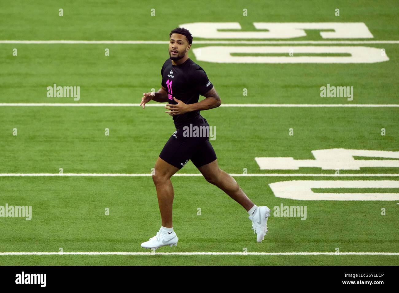 Ohio State defensive back Jordan Hancock runs at the NFL football ...