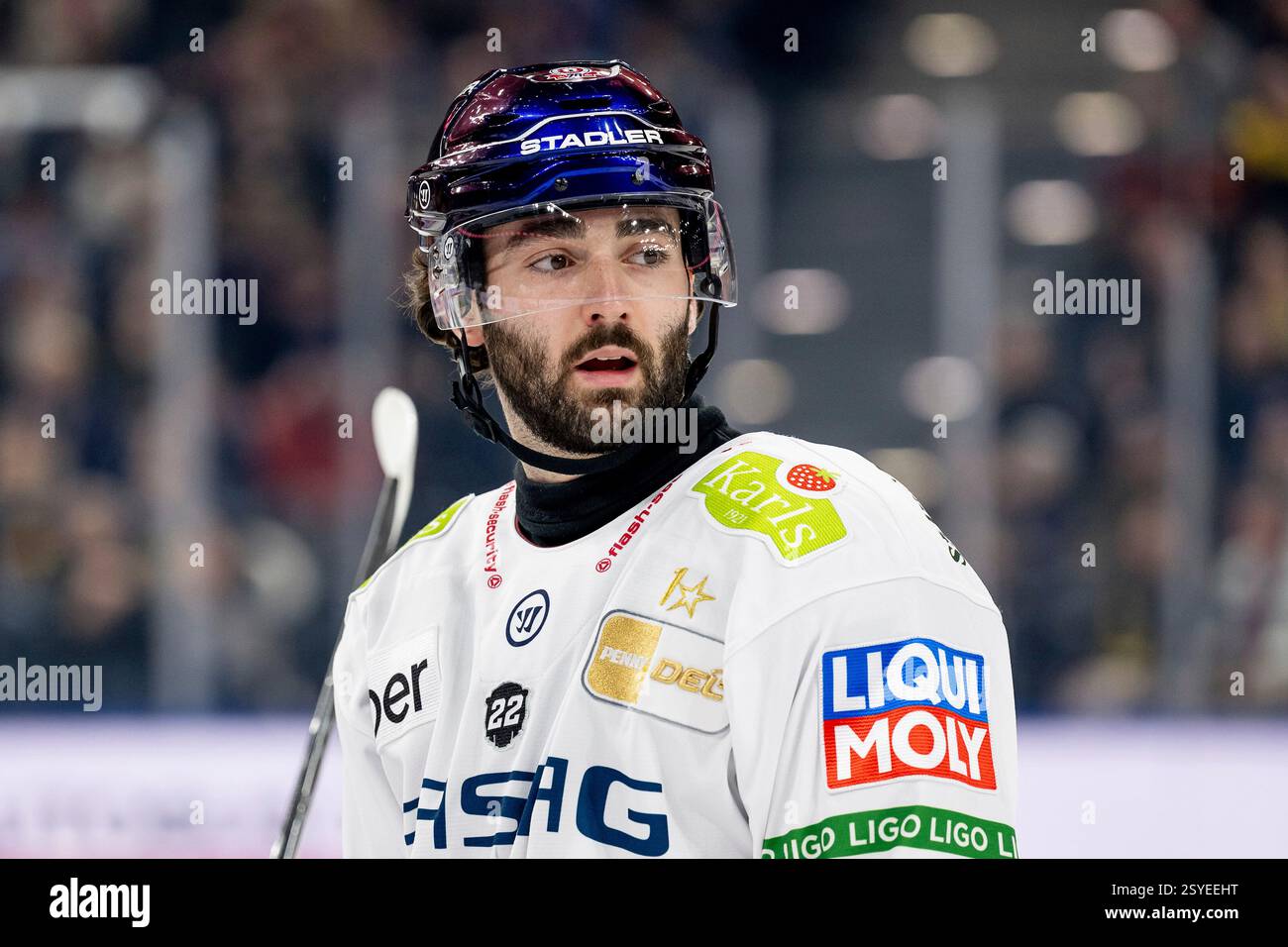 Liam Kirk (Eisbaeren Berlin, #94) / Portrait / Portraet. GER, EHC Red Bull Muenchen vs ...