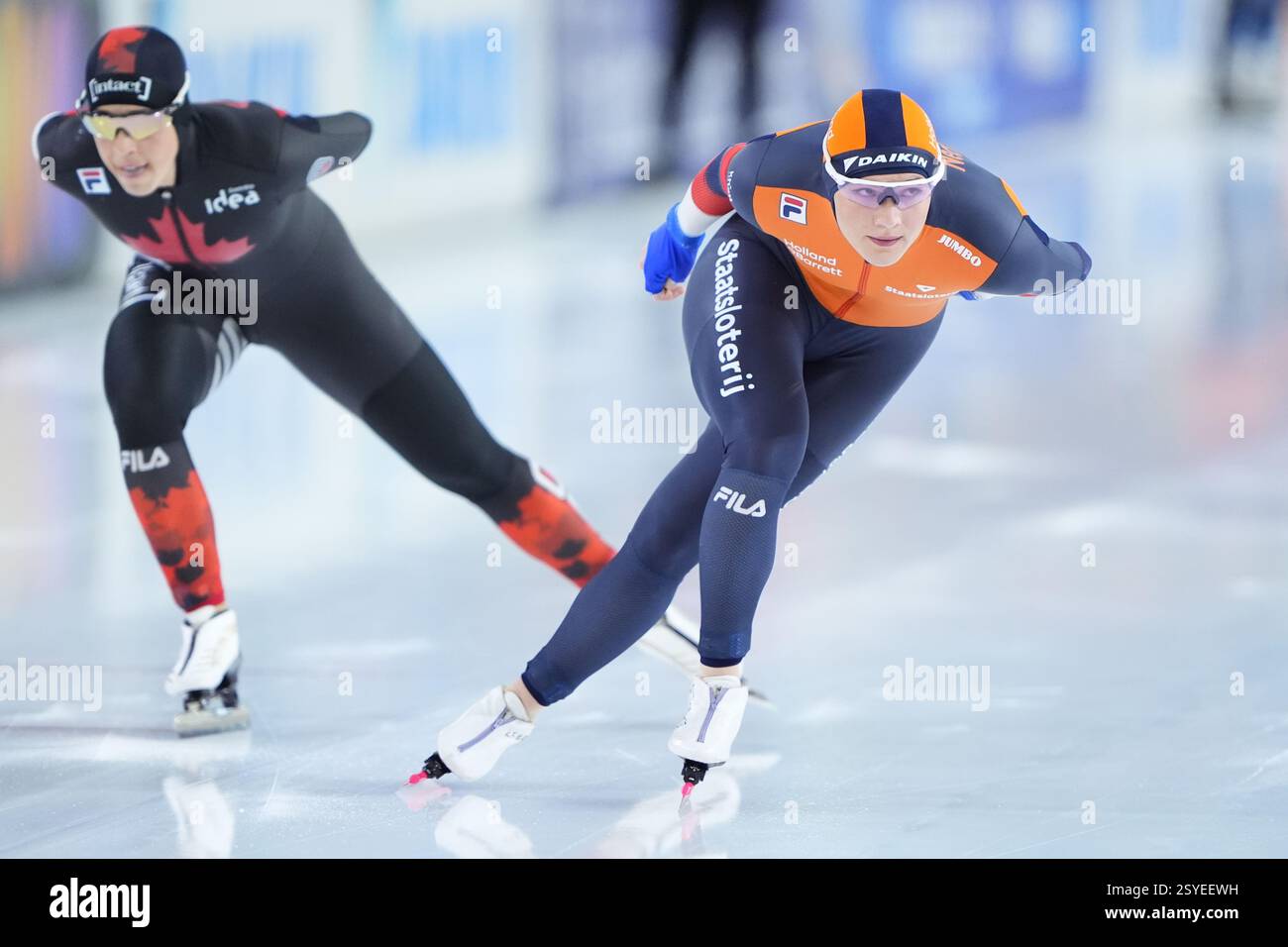 HEERENVEEN, NETHERLANDS - FEBRUARY 28: Valerie Maltais of Canada, Angel ...
