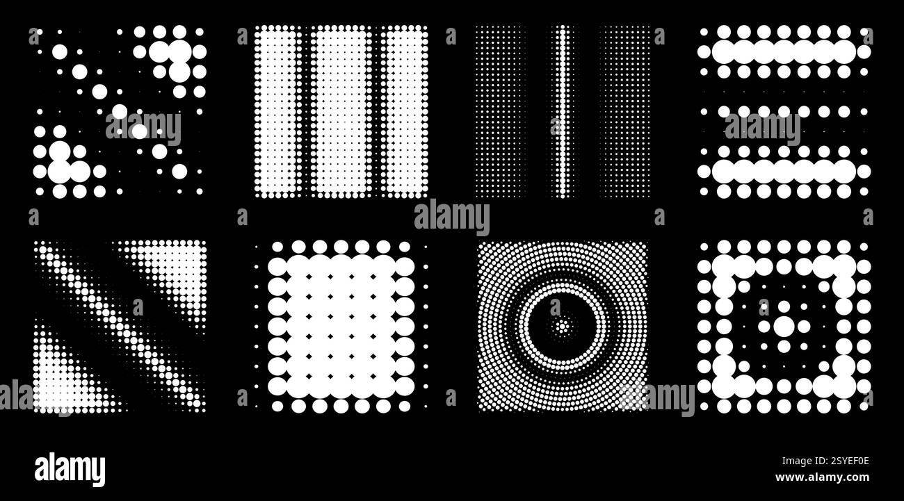 design elements. Halftone dotted frames set. Vector illustration Stock ...