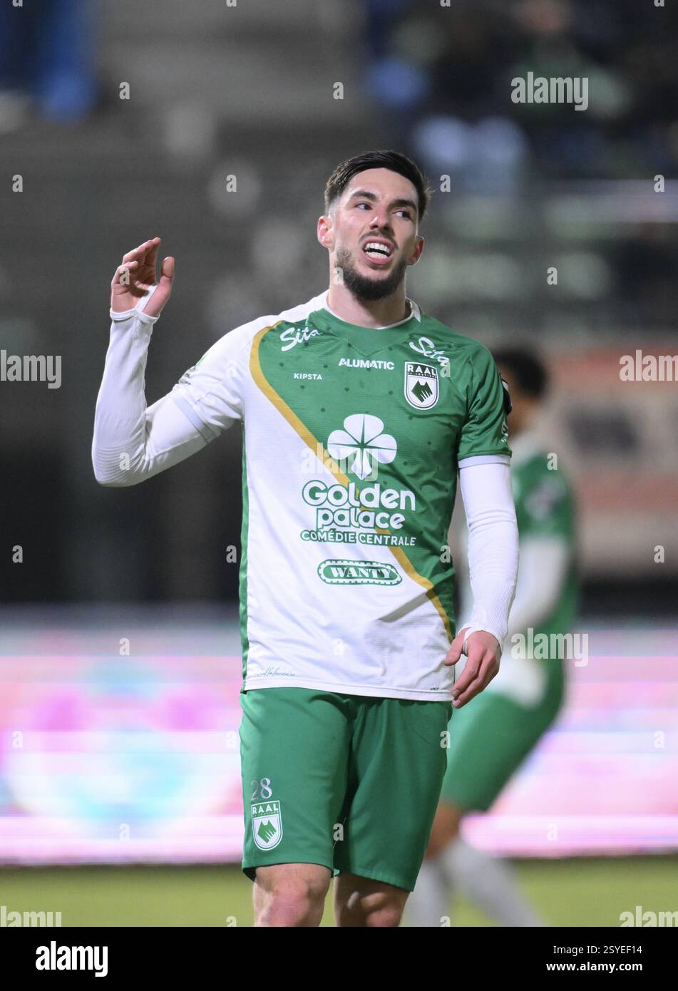 La Louviere, Belgium. 28th Feb, 2025. RAAL's Maxime Xavier Pau pictured ...