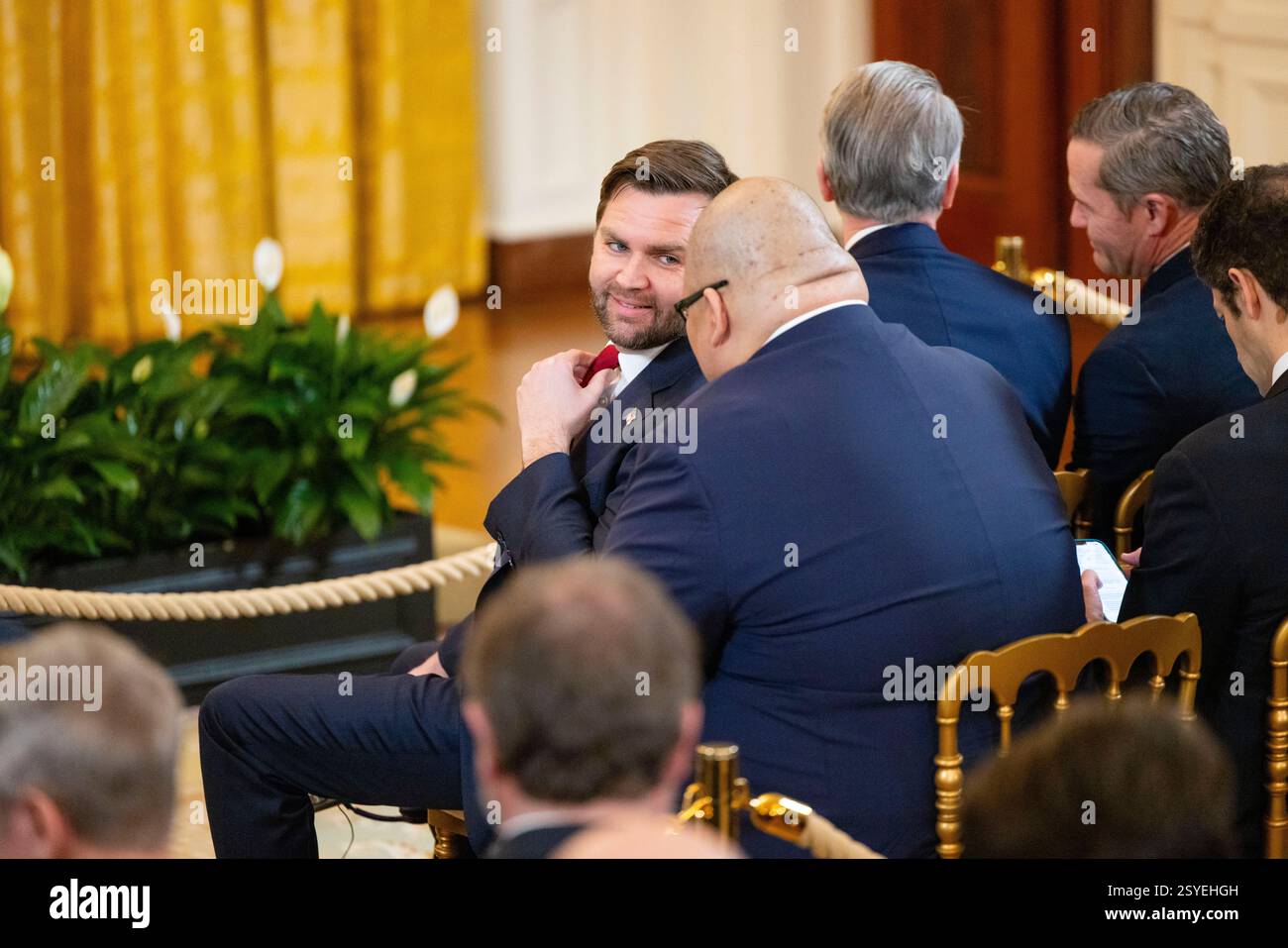WASHINGTON – Feb. 24, 2025: Vice President JD Vance speaks with Steven ...