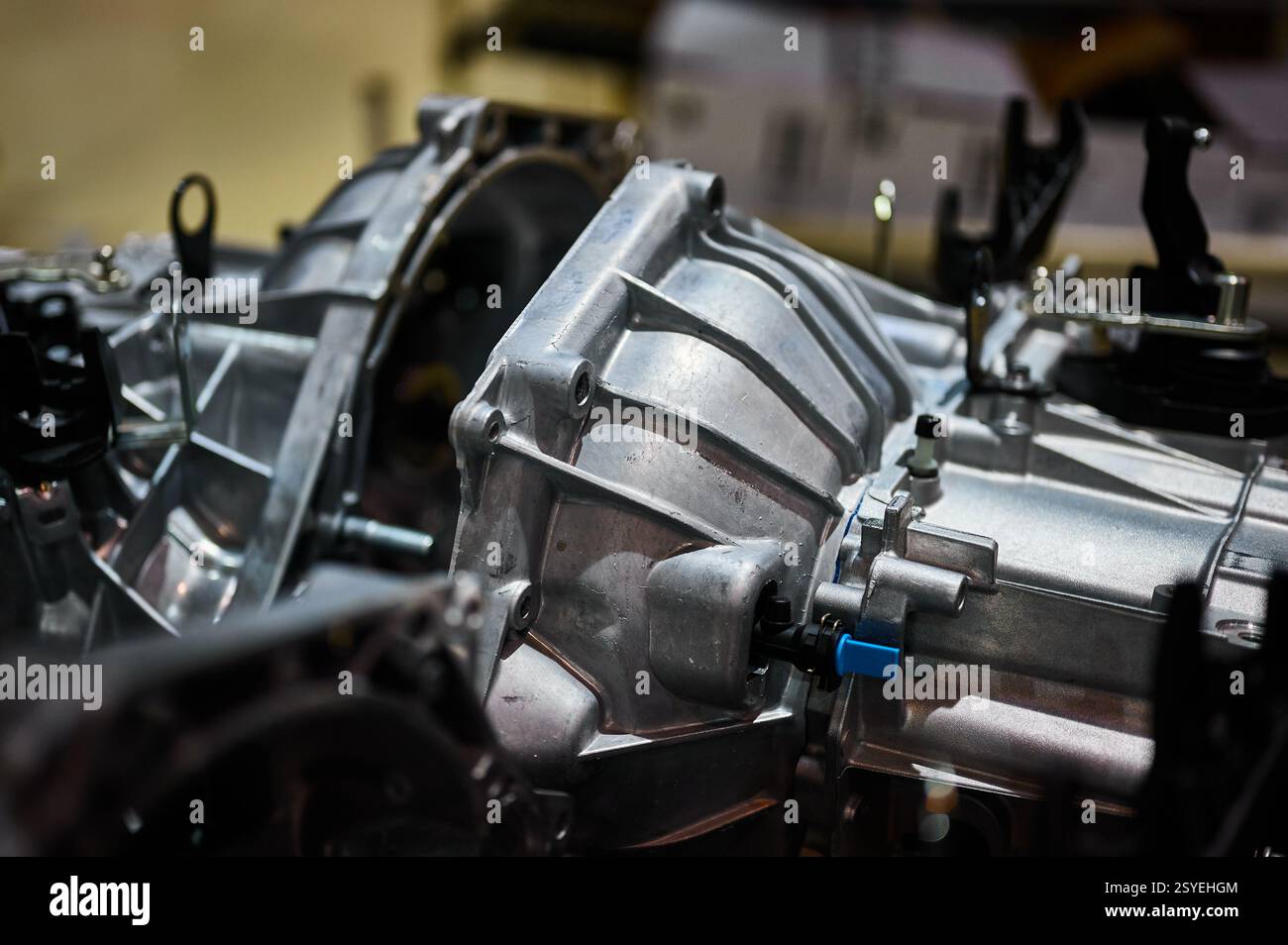 Engine housing for flywheel and clutch basket at assembling Stock Photo ...