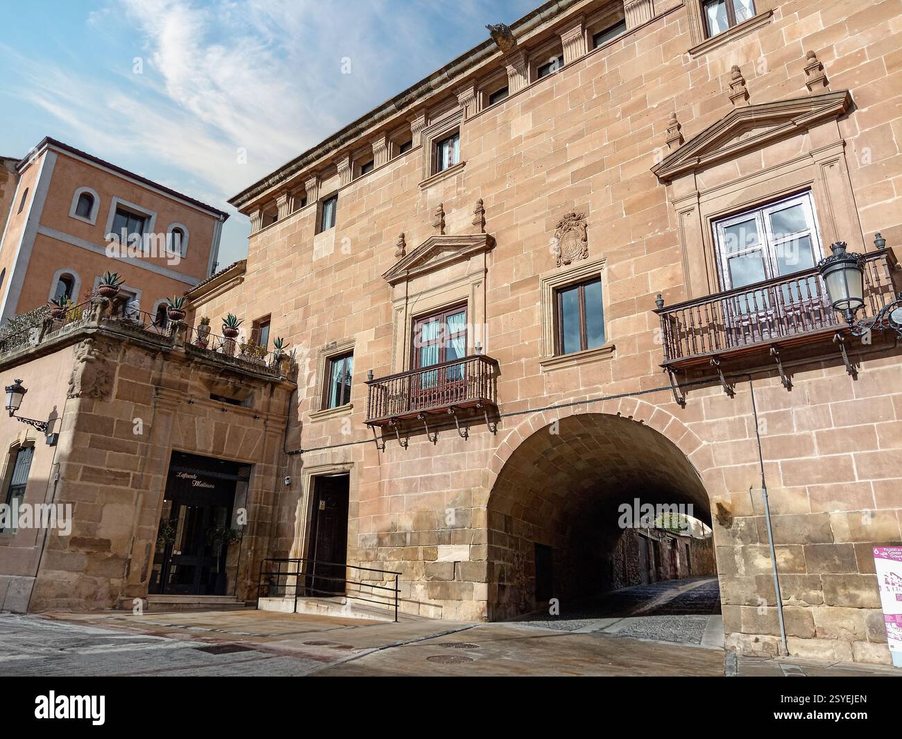 The Palace of the Counts of Gomara in Soria, Spain, features a grand ...