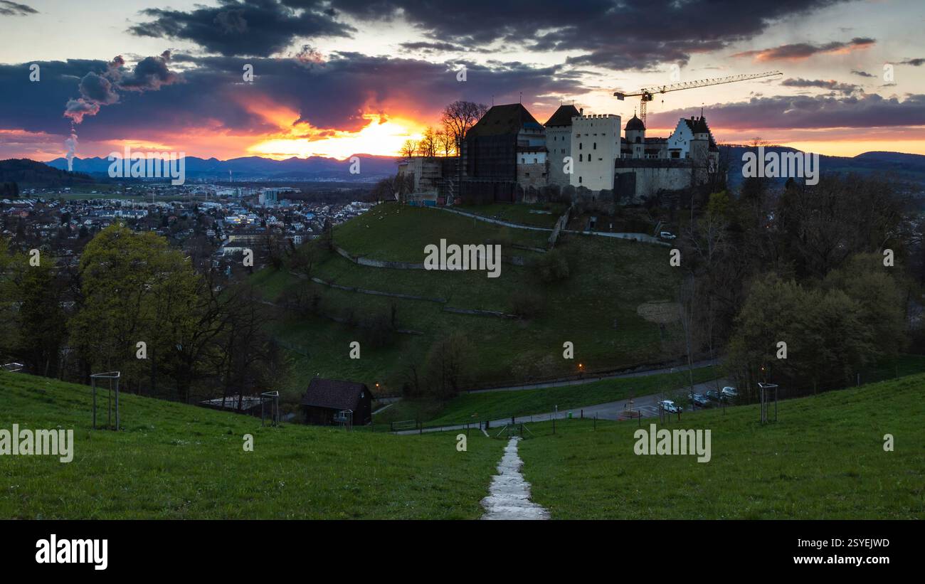 Evening Mood at Lenzburg Castle – Aargau Stock Photo - Alamy