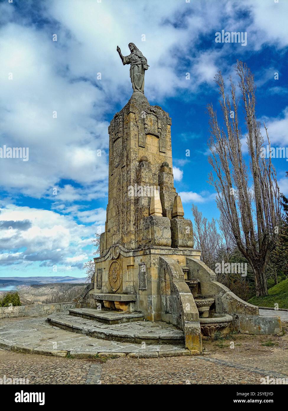 Stone monument dedicated to the Sacred Heart of Jesus in Soria, Spain ...