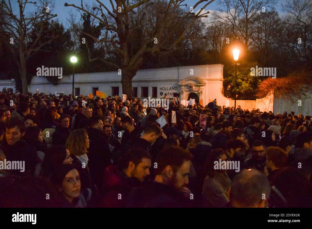 London, UK. 28th February 2025. Members of the Greek diaspora gather ...