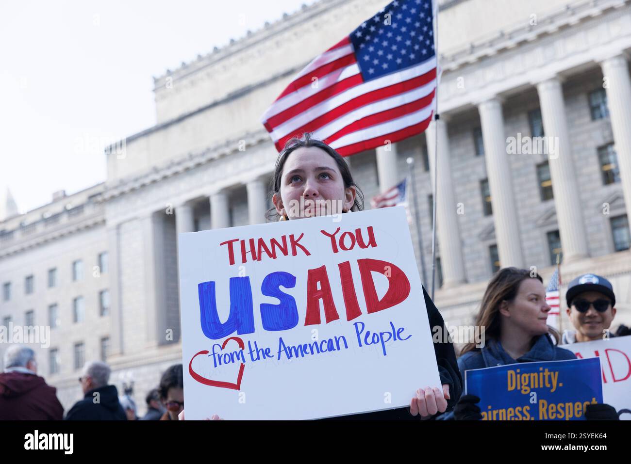 Washington, United States. 28th Feb, 2025. Ex-employees of the United ...