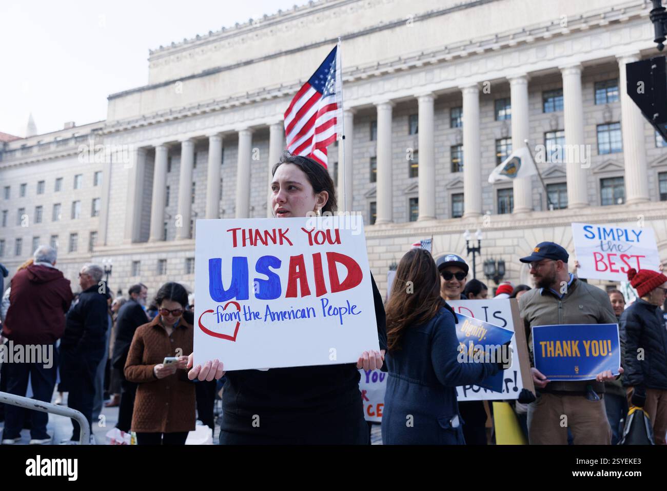 Washington, United States. 28th Feb, 2025. Ex-employees of the United ...