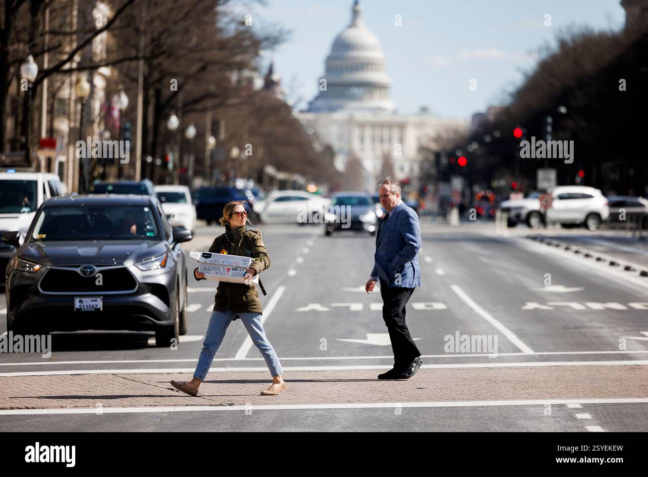 Washington, United States. 28th Feb, 2025. Ex-employees of the United ...