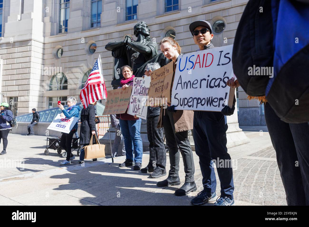 Washington, United States. 28th Feb, 2025. Ex-employees of the United ...