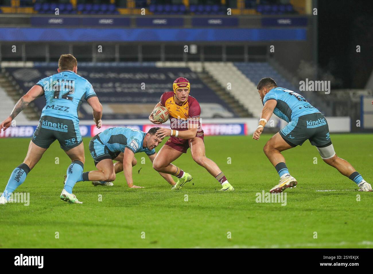 George Flanagan Junior jinks his way through the Hull defence ...