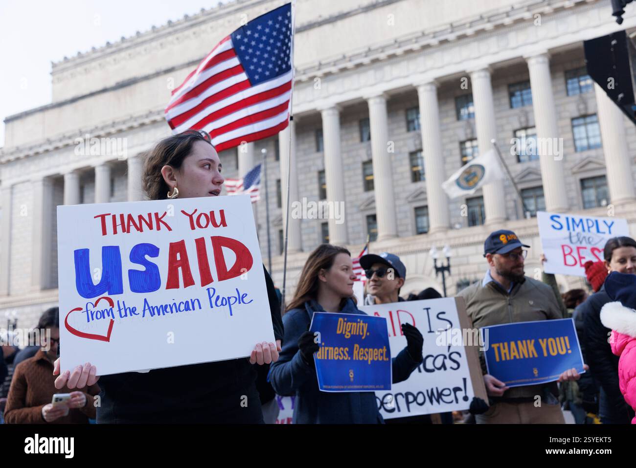 Washington, United States. 28th Feb, 2025. Ex-employees of the United ...