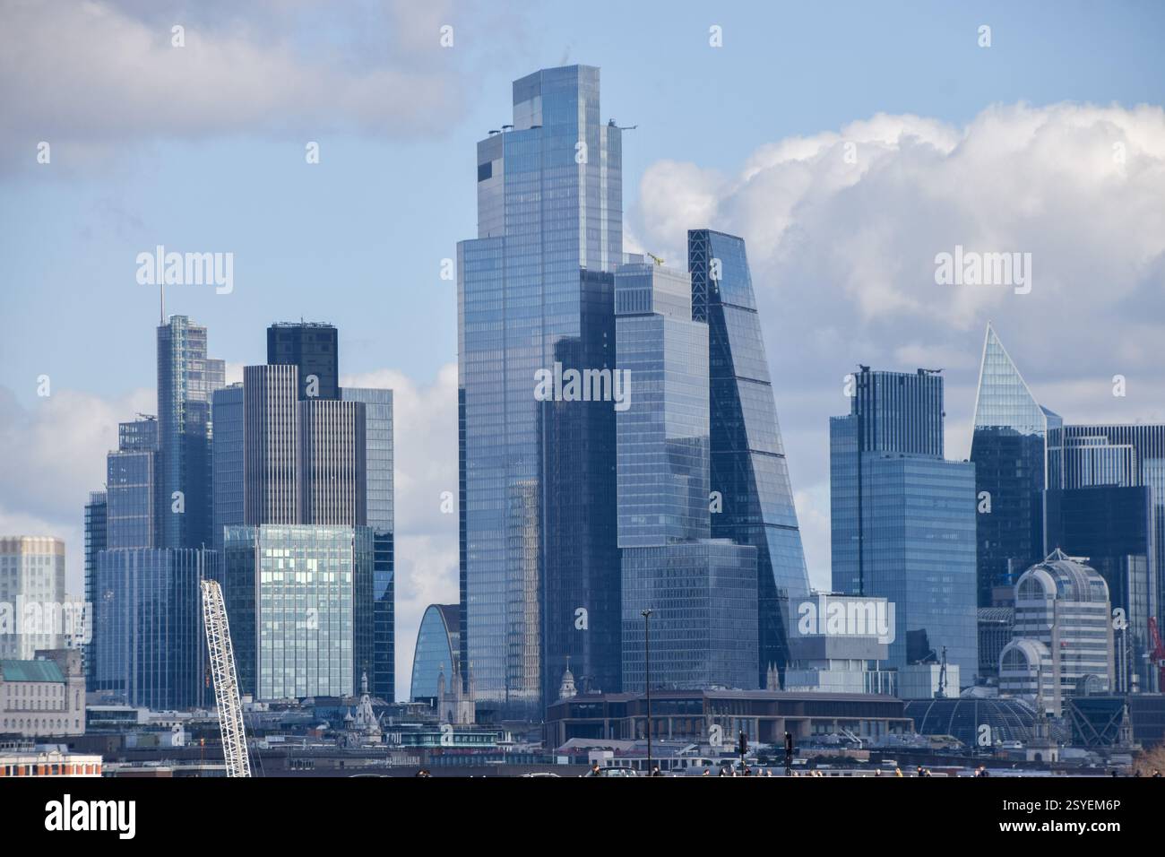 London, UK. 28th February 2025. Daytime view of the City of London ...