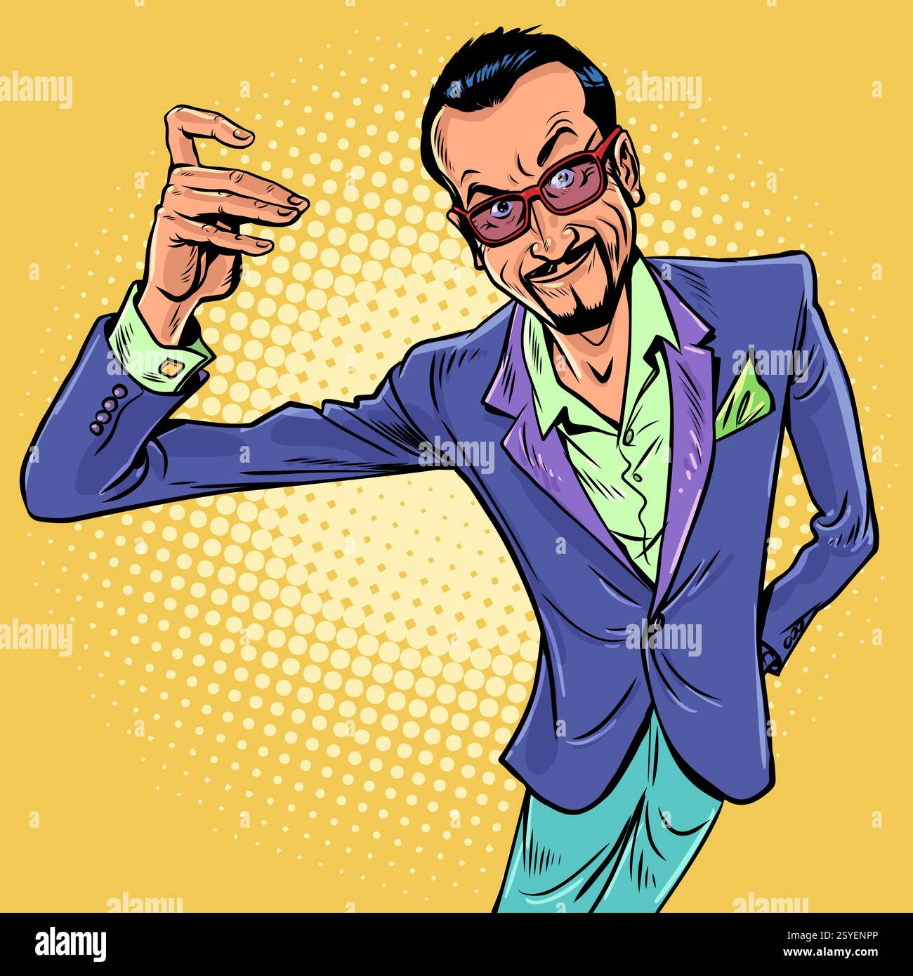 Pointing man in glasses Stock Vector Images - Alamy