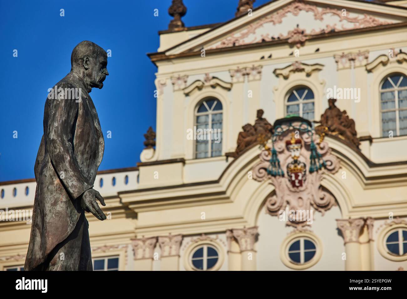 Prague, capital city Czech Republic, Prague Castle statue of Tomáš ...
