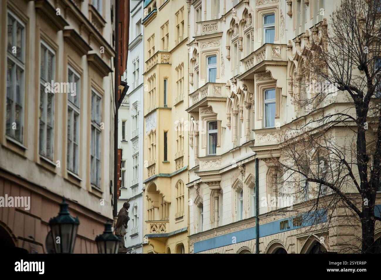 Prague, capital city Czech Republic, typical apartment buildings Stock ...