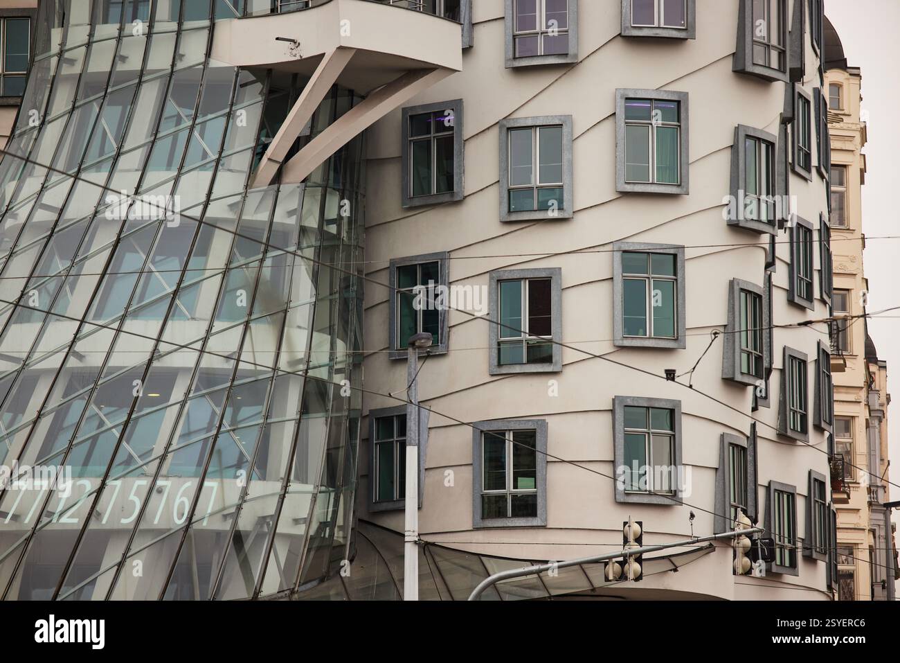 Prague, capital city Czech Republic, Dancing House Curving modern ...
