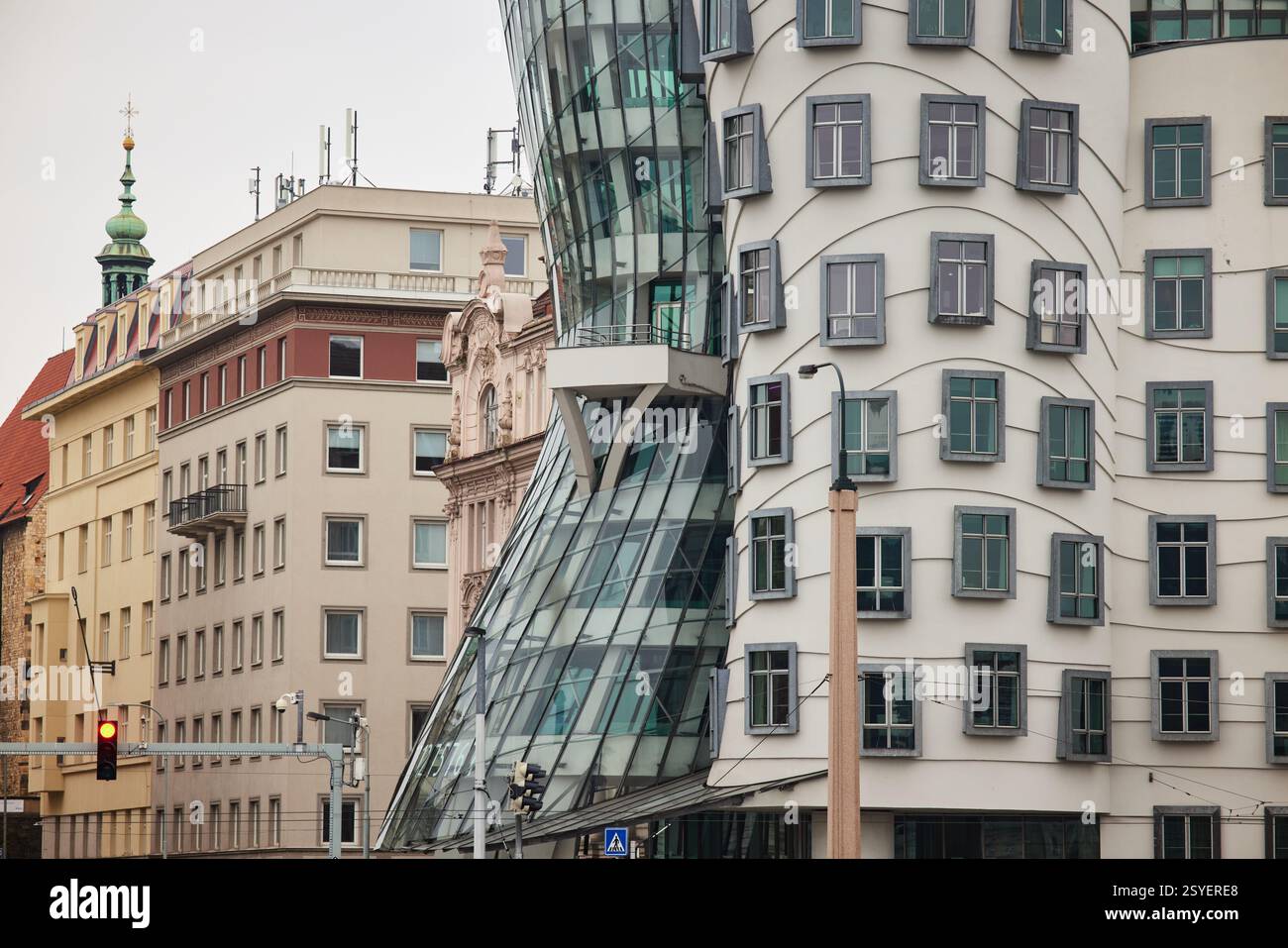 Prague, capital city Czech Republic, Dancing House Curving modern ...
