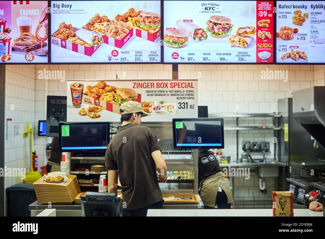 Prague, capital city Czech Republic,KFC kitchen Stock Photo - Alamy