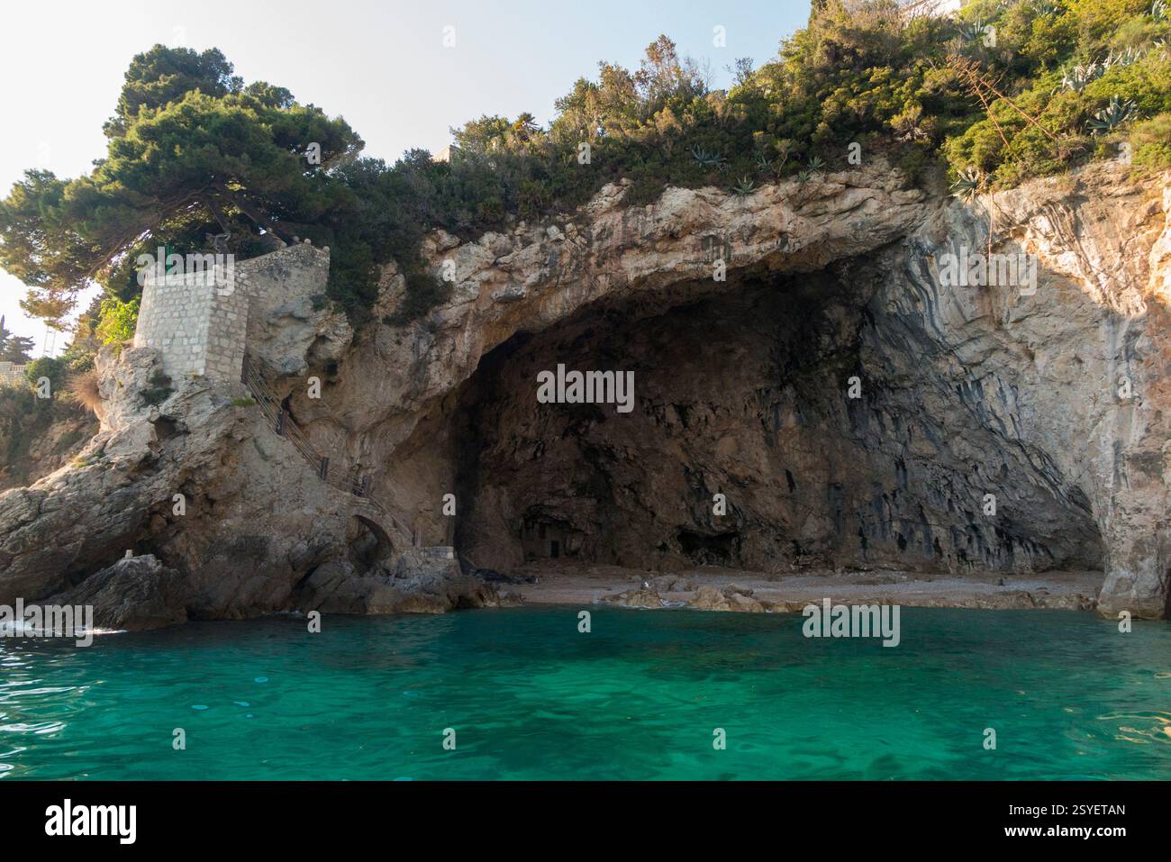 Betina Cave and small beach on the outskirts of Dubrovnik Old Town ...