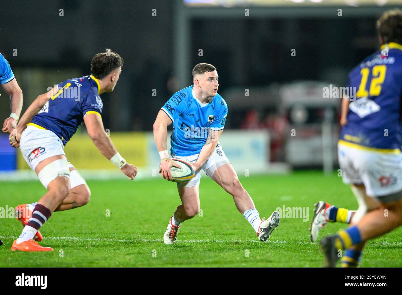 Parma, Italy. 28th Feb, 2025. Dane Blacker ( Dragons RFC ) during Zebre ...