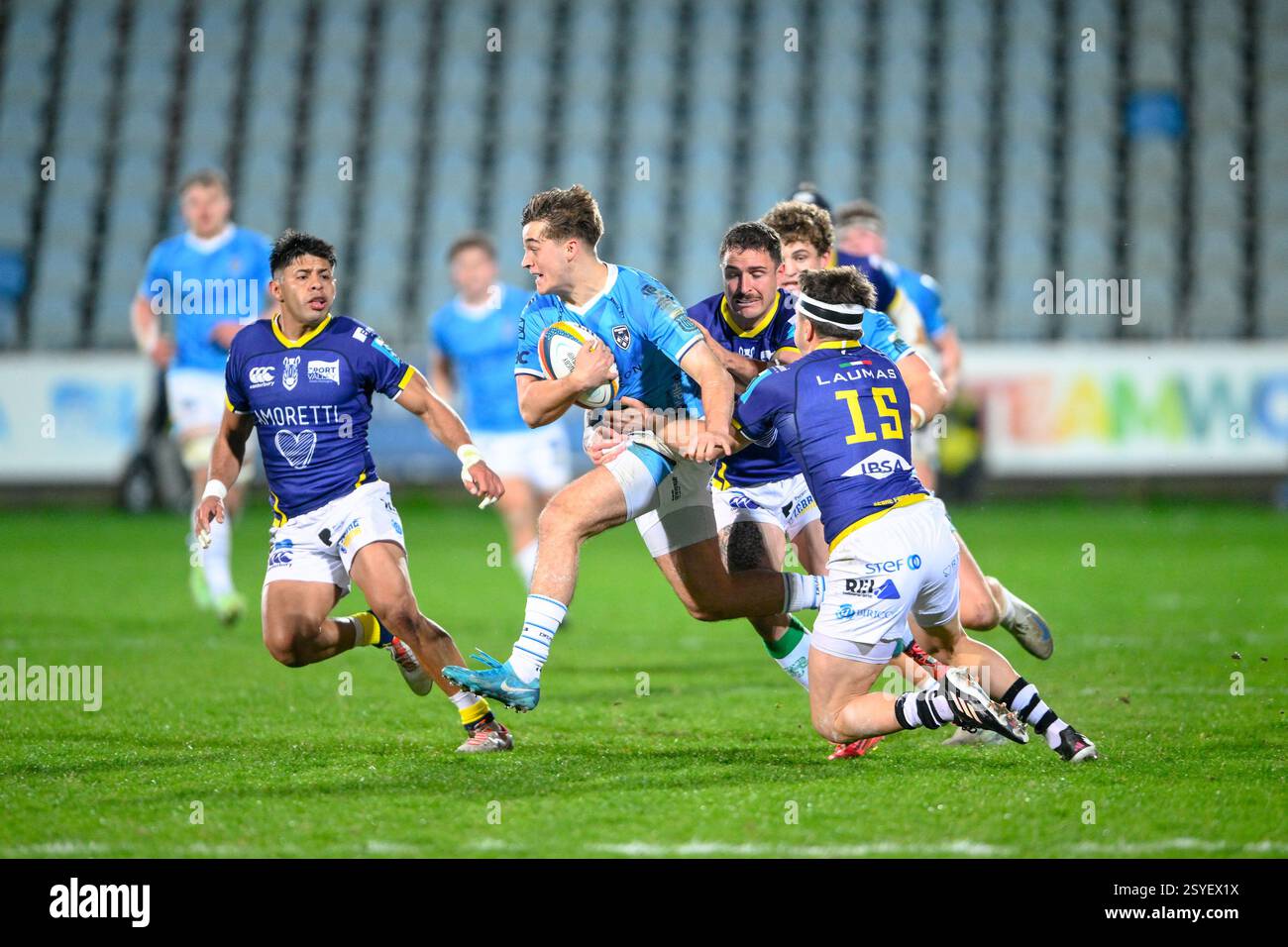 Parma, Italy. 28th Feb, 2025. Huw Anderson ( Dragons RFC ) during Zebre ...