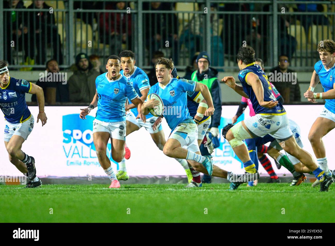 Parma, Italy. 28th Feb, 2025. Huw Anderson ( Dragons RFC ) during Zebre Parma vs Dragons, United ...