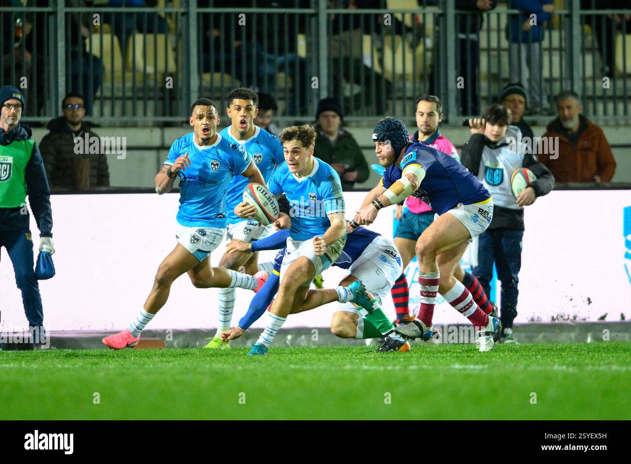 Parma, Italy. 28th Feb, 2025. Huw Anderson ( Dragons RFC ) during Zebre Parma vs Dragons, United ...