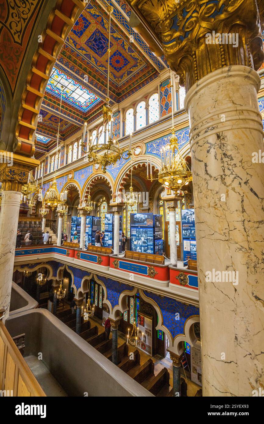A detailed interior view of a synagogue showcasing its ornate balcony ...